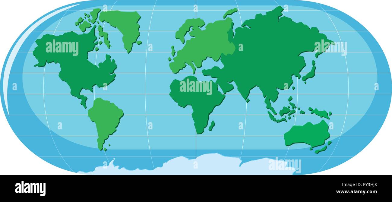 Une carte du monde rond sur fond blanc illustration Image Vectorielle ...