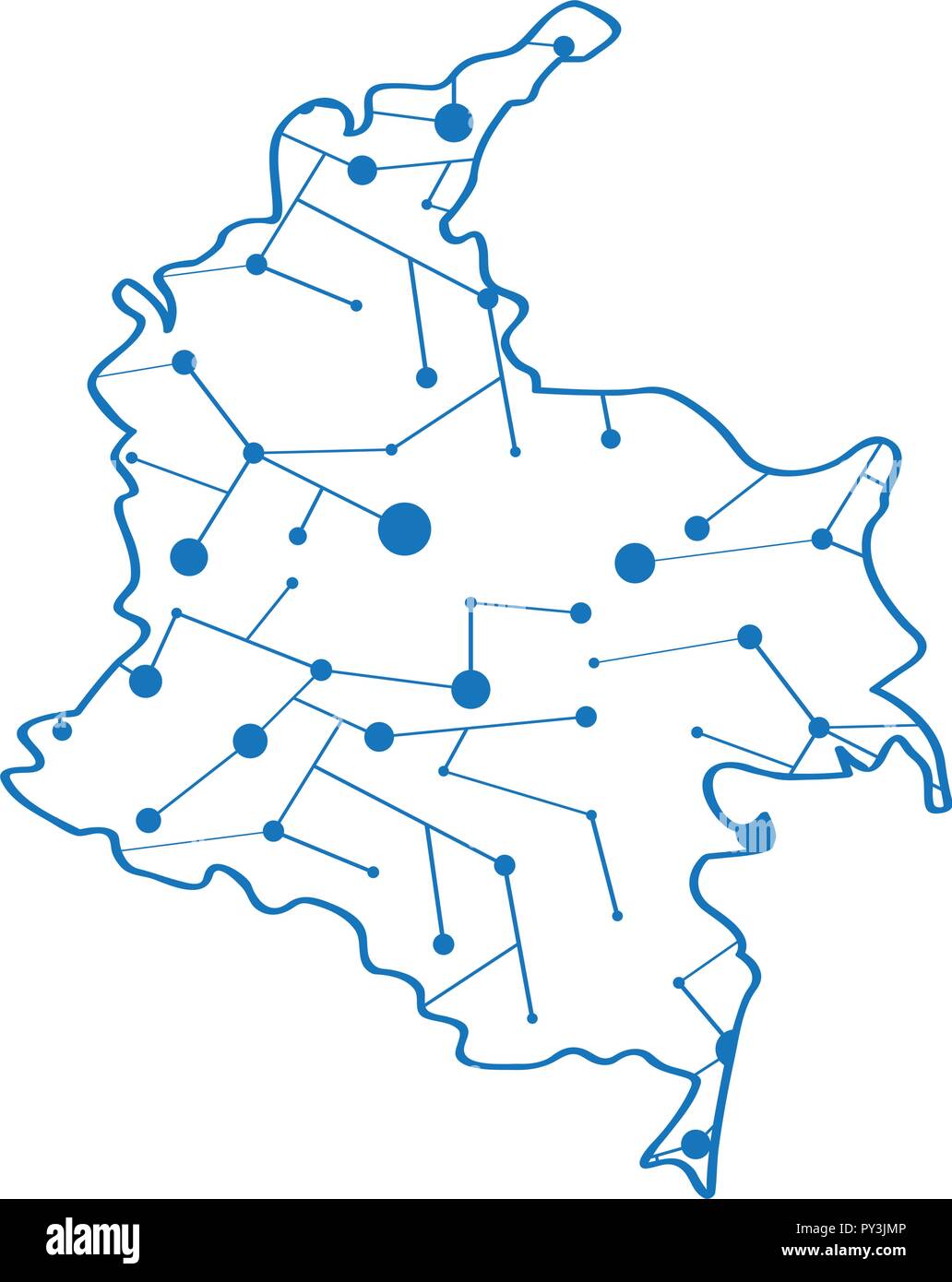 Mapa de colombia Banque d'images vectorielles - Alamy