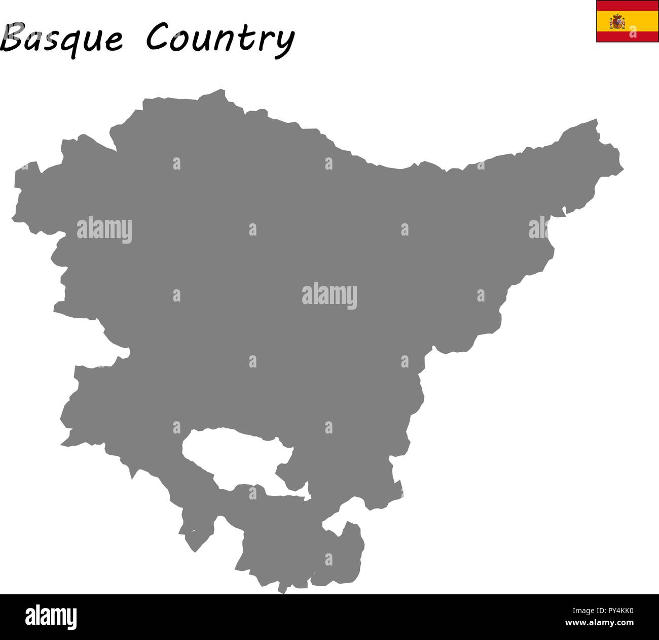 Carte haute qualité communauté autonome d'Espagne. Pays Basque Image ...