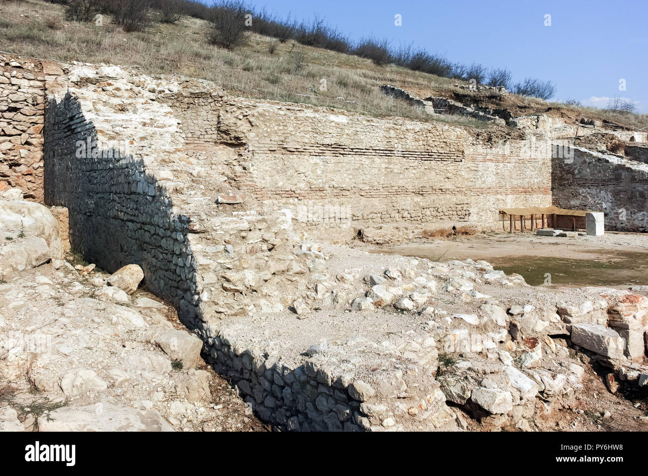 Ruines de l'antique ville Heraclea Sintica - construit par Philippe II ...