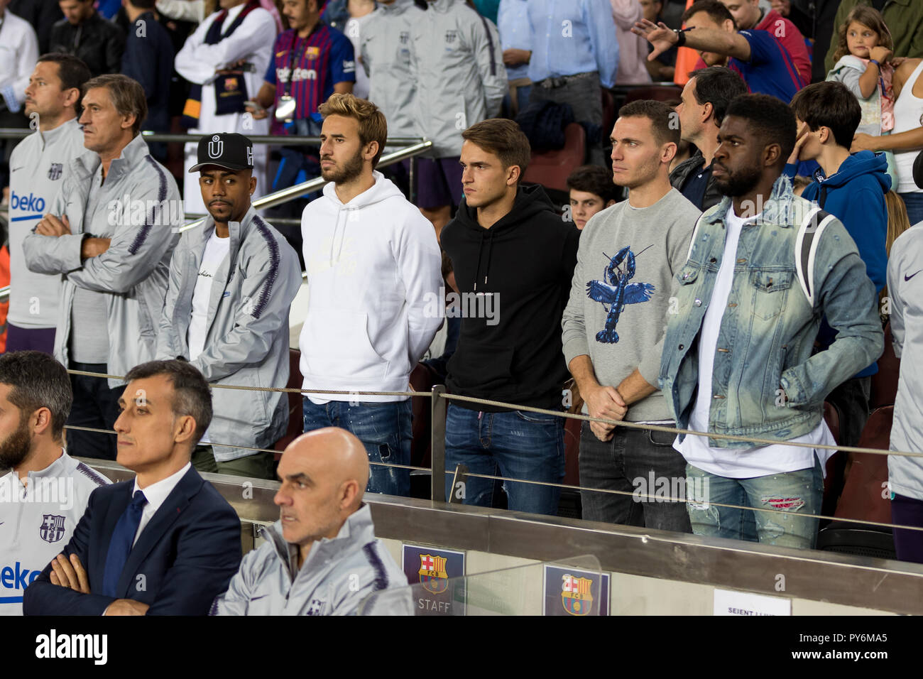 20 octobre ; Malcom, du FC Barcelone, Sergi Samper, du FC Barcelone ...
