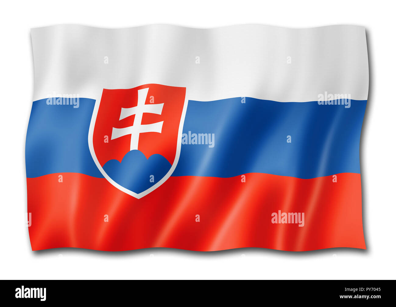 La Slovaquie Drapeau, trois dimensions, render, isolated on white Photo ...