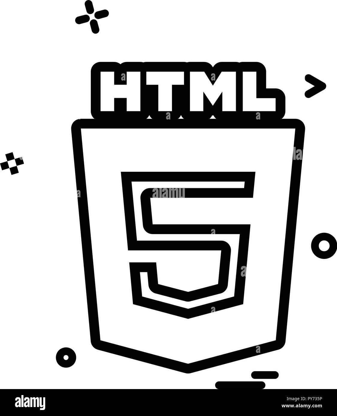 Icône html css php Banque d'images noir et blanc - Alamy