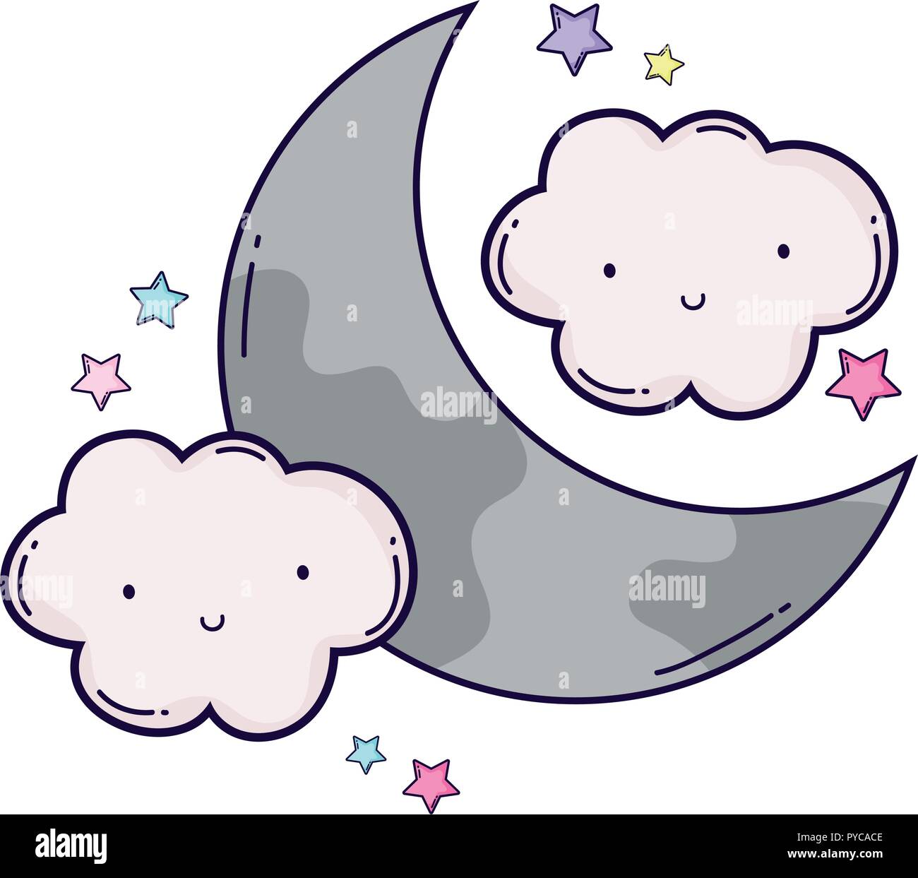 Moon cartoon Banque d'images vectorielles - Alamy