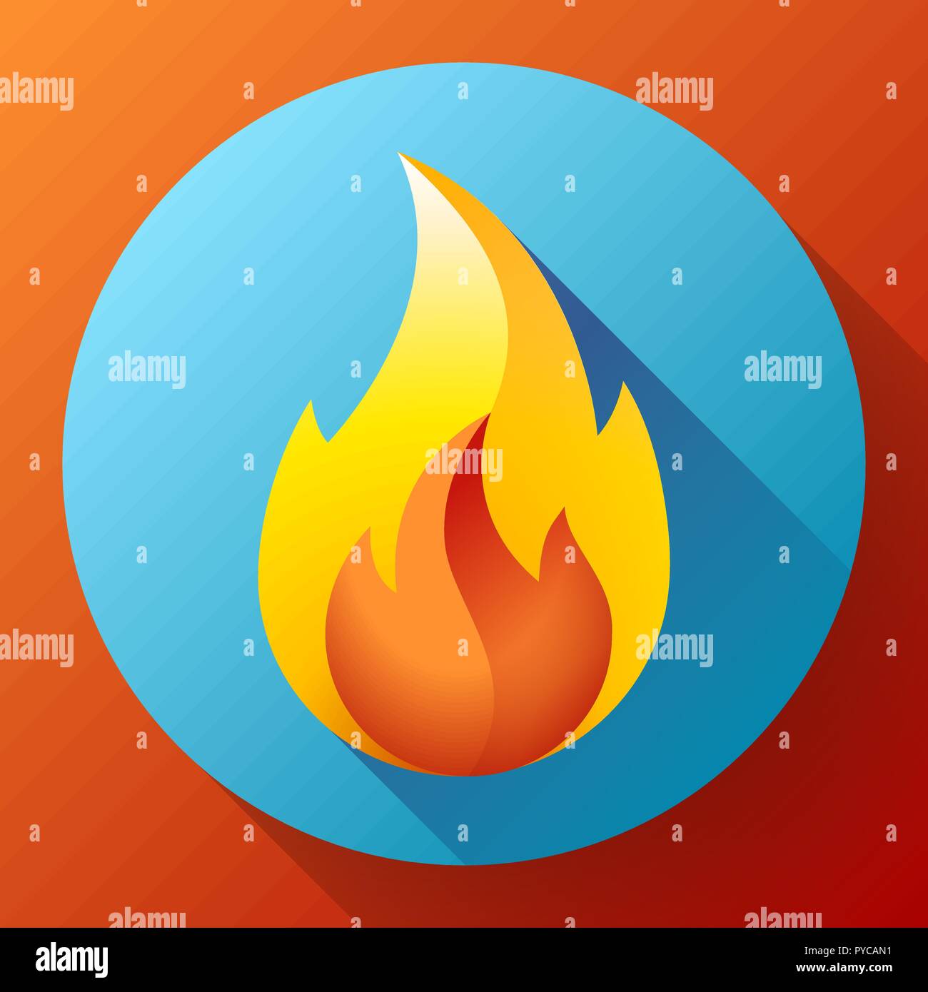 L'icône rouge feu flamme logo vector illustration Image Vectorielle ...