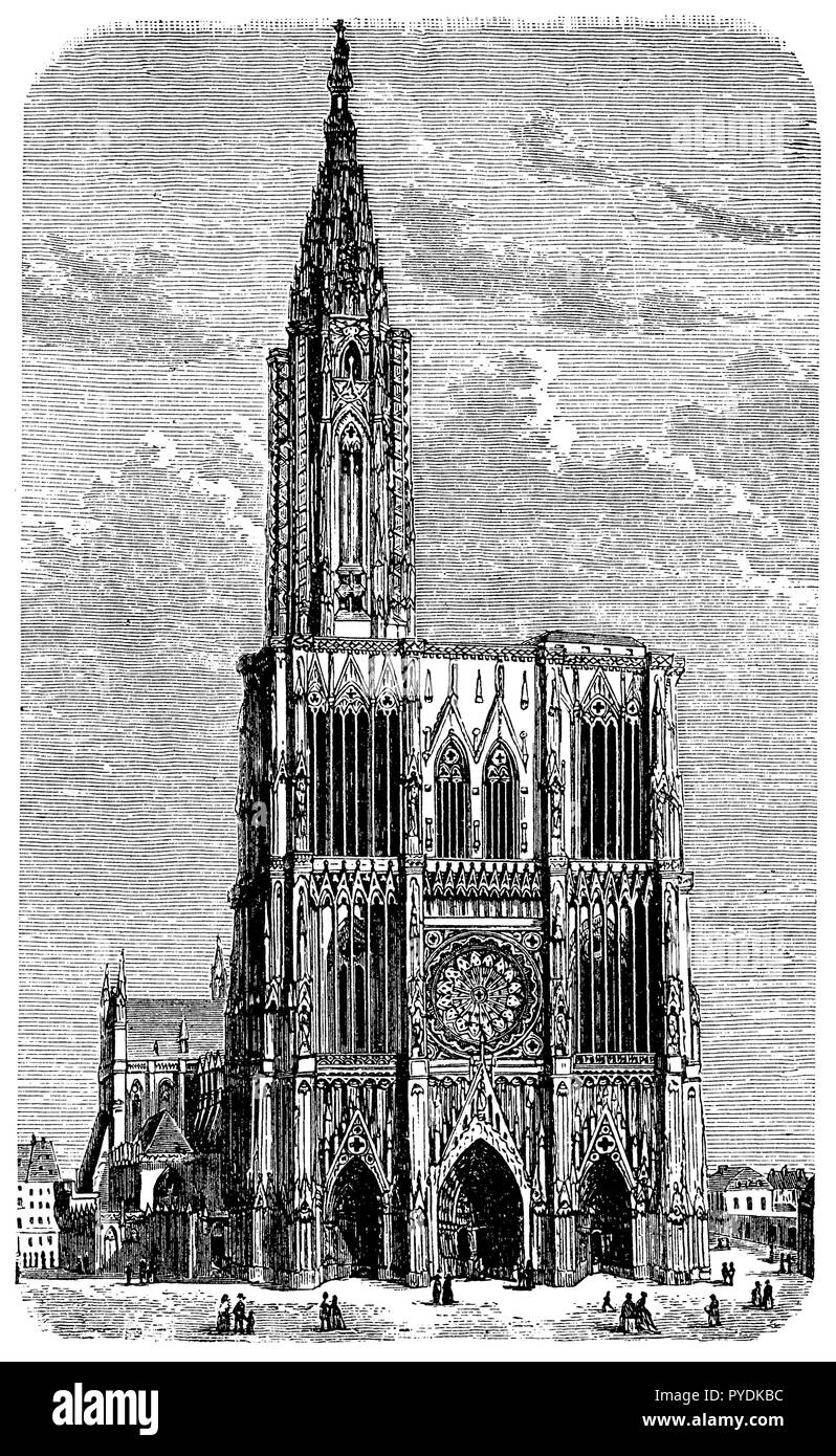 Cathédrale notre dame de strasbourg Banque d'images noir et blanc - Alamy