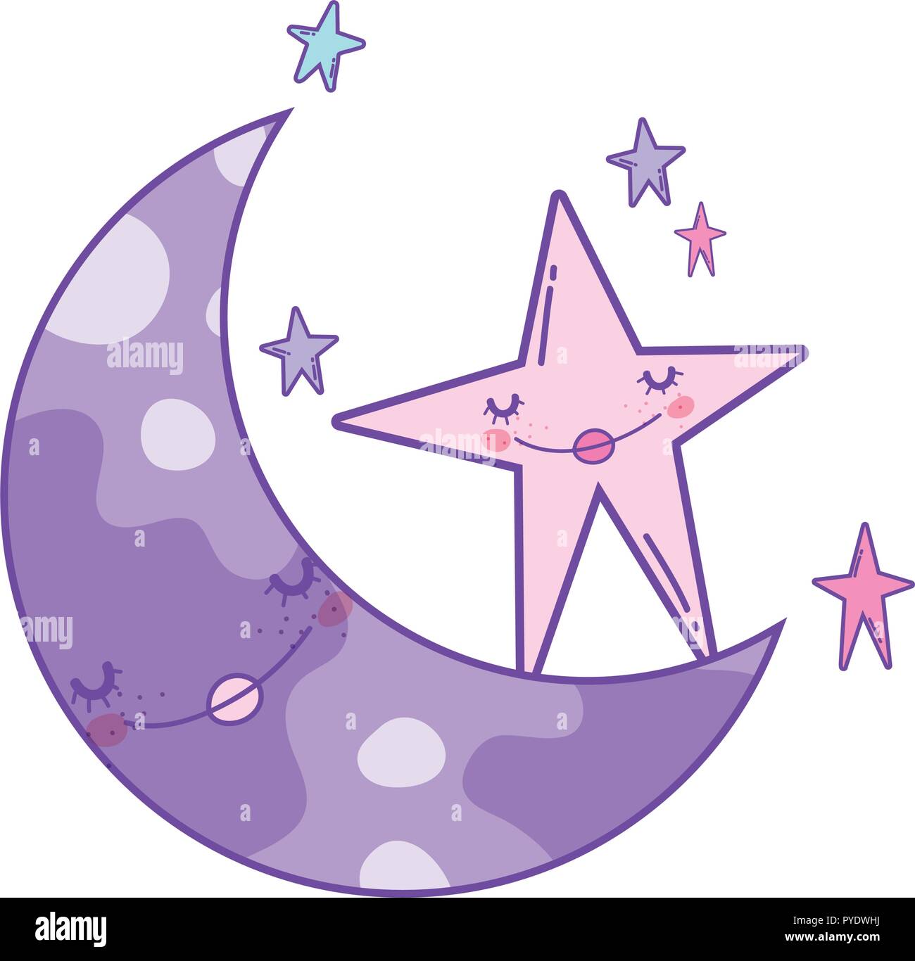 Moon cartoon Banque d'images vectorielles - Alamy