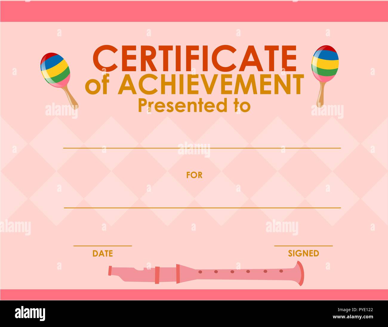 Modèle de certificat avec illustration fond rose Image Vectorielle ...