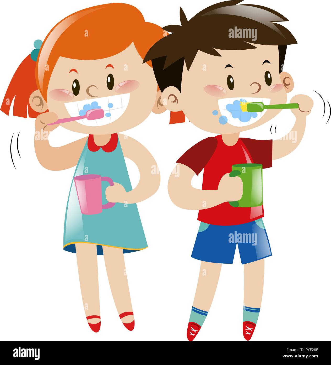 Fille Qui Se Brosse Les Dents Dessin Banque d'image et photos - Alamy