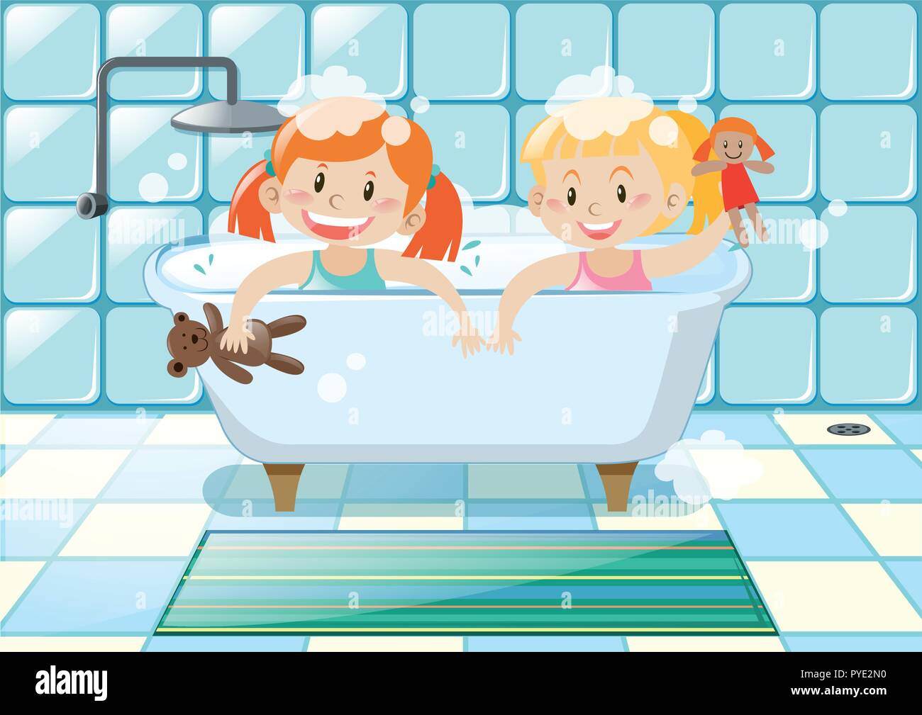 Baignoire pour enfants Banque d'images vectorielles - Alamy