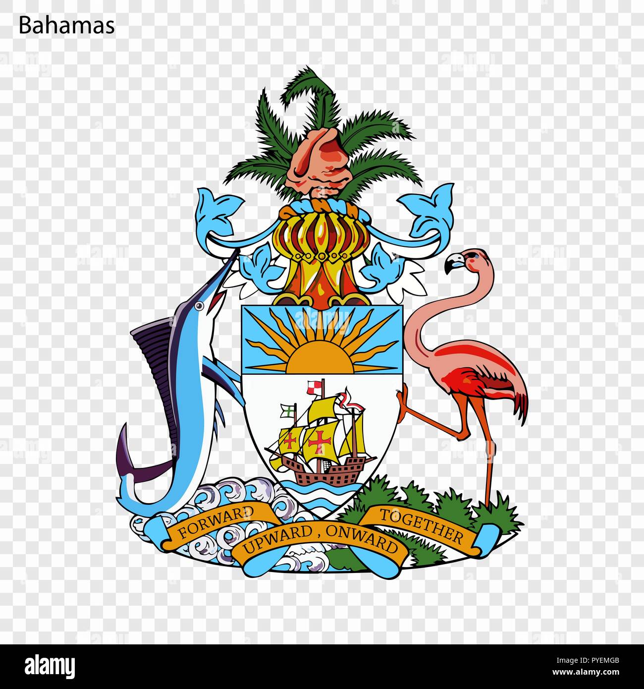 Drapeau et armoiries bahamas Banque d'images vectorielles - Alamy