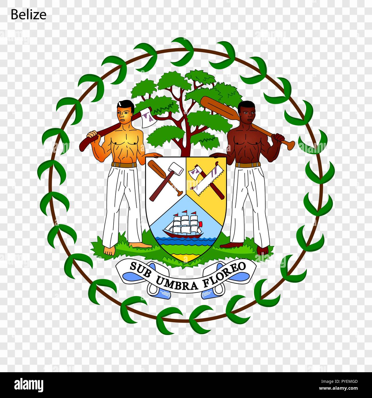 Symbole de Belize. L'emblème national Image Vectorielle Stock - Alamy