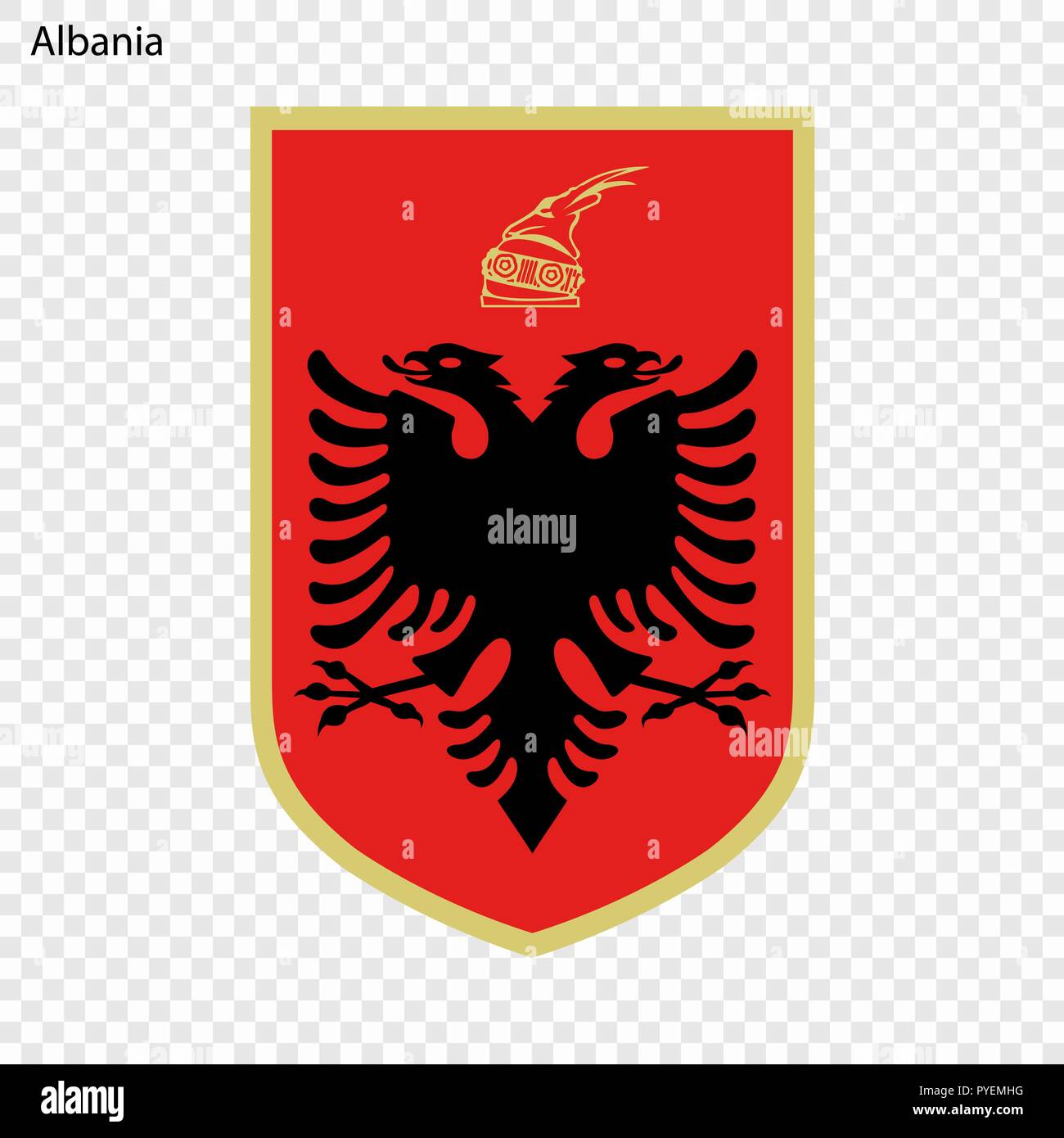 Symbole de l'Albanie. L'emblème national Image Vectorielle Stock - Alamy