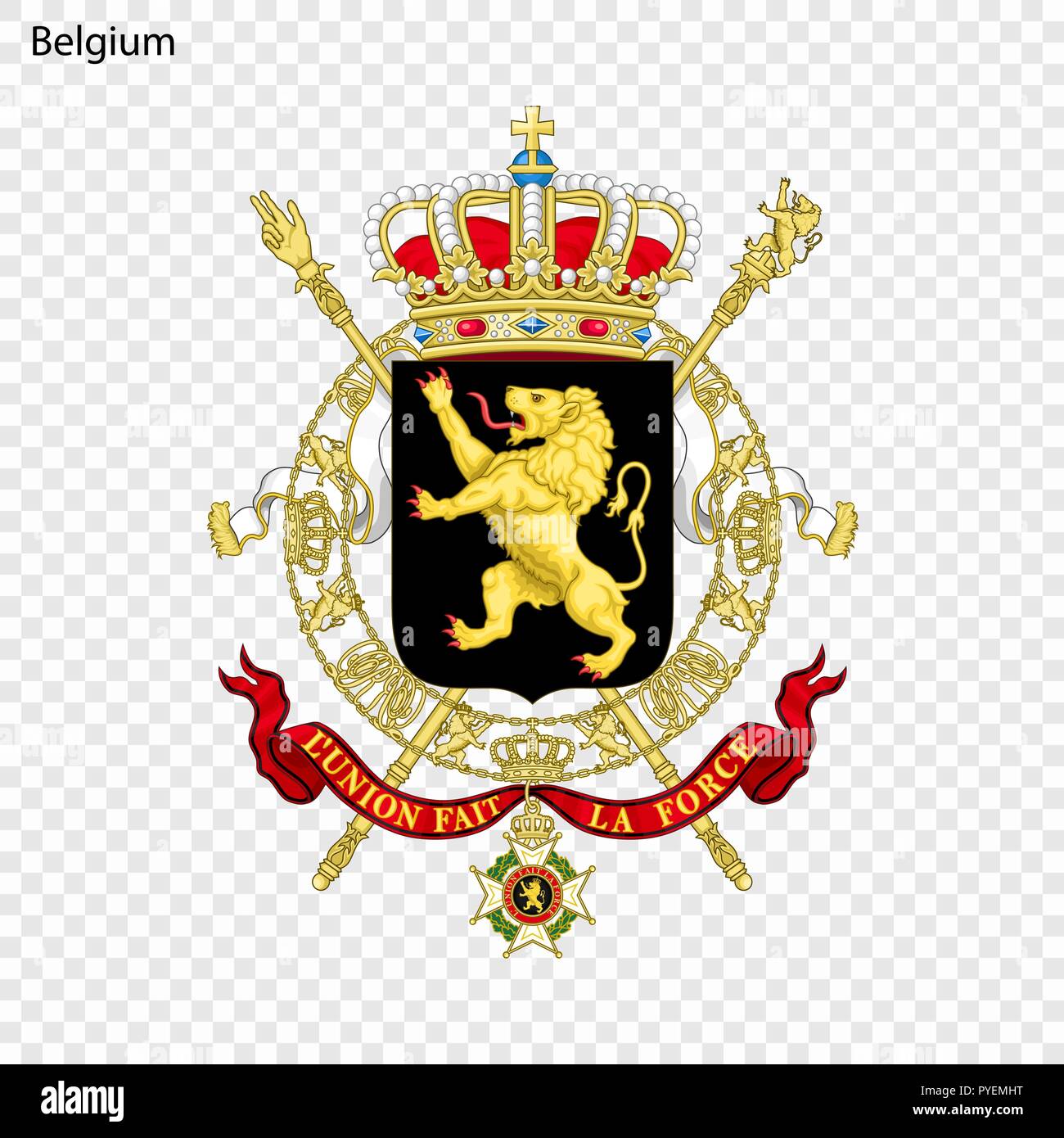Symbole de la Belgique. L'emblème national Image Vectorielle Stock - Alamy