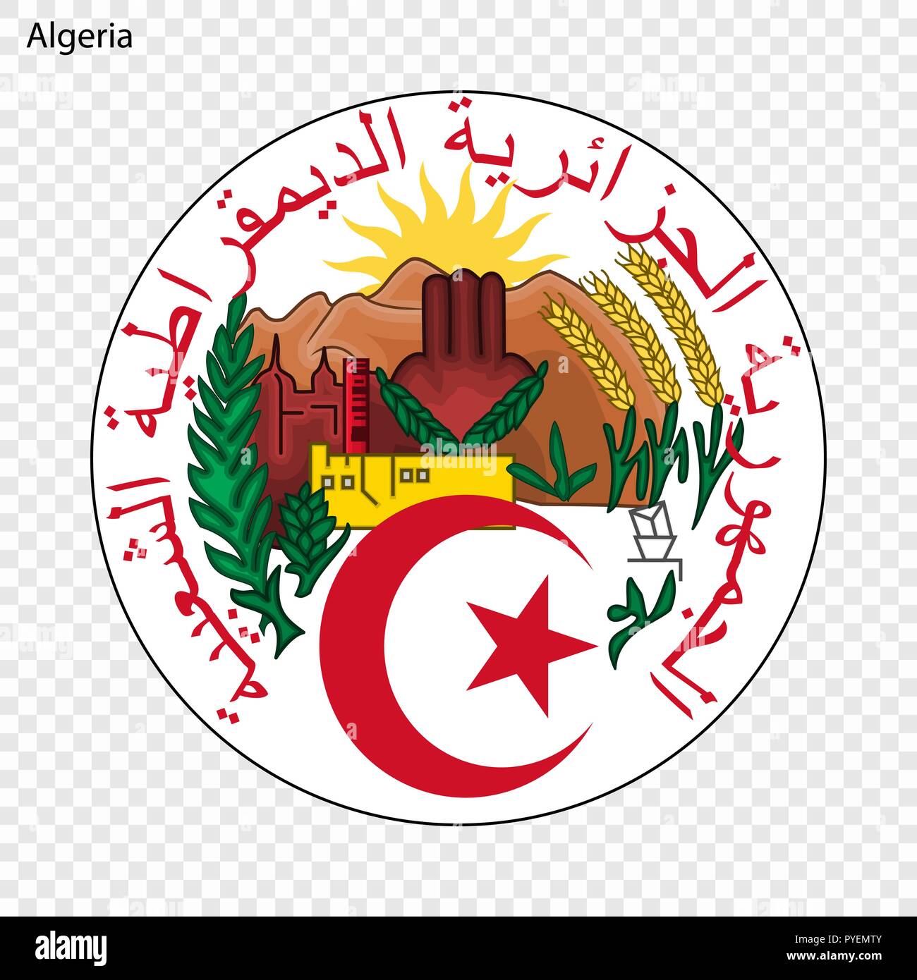 Drapeau et armoiries algérie Banque de photographies et d’images à ...