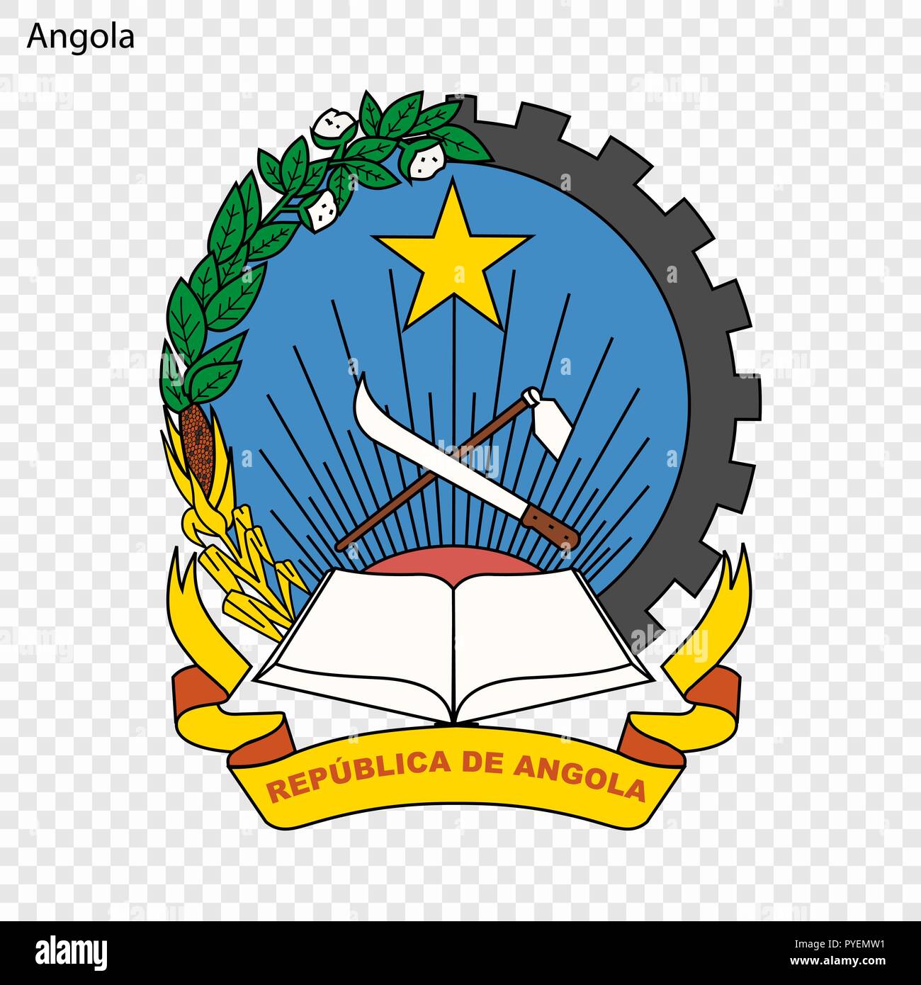 Symbole de l'Angola. L'emblème national Image Vectorielle Stock - Alamy