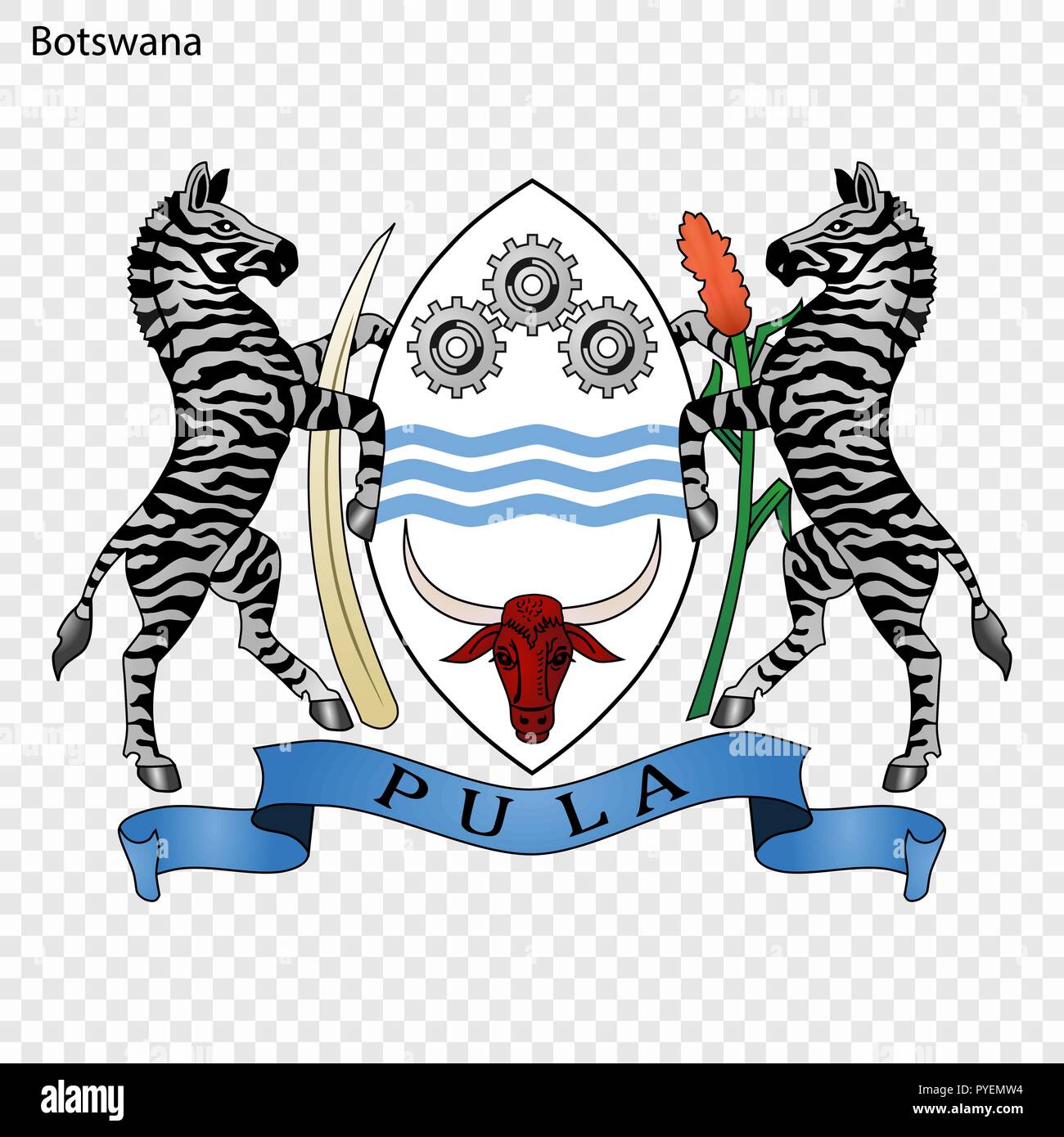 Botswana coat of arms Banque d'images vectorielles - Alamy