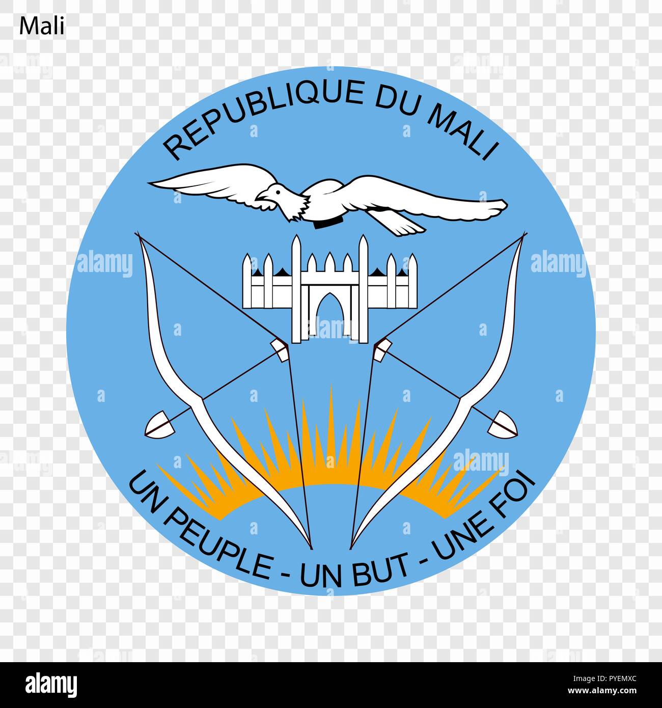 Symbole du Mali. L'emblème national Image Vectorielle Stock - Alamy