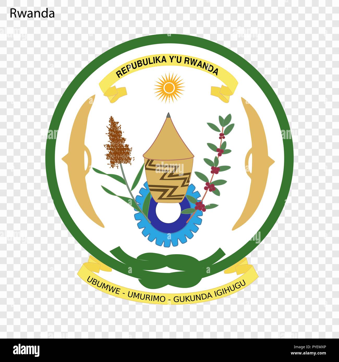 Symbole du Rwanda. L'emblème national Image Vectorielle Stock - Alamy