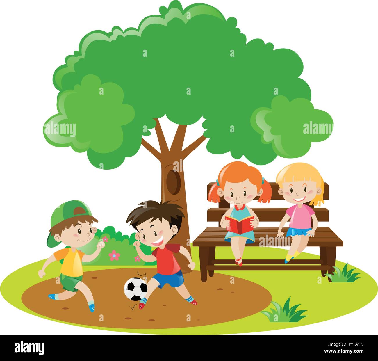 Parc De Football Banque Dimages Vectorielles Alamy
