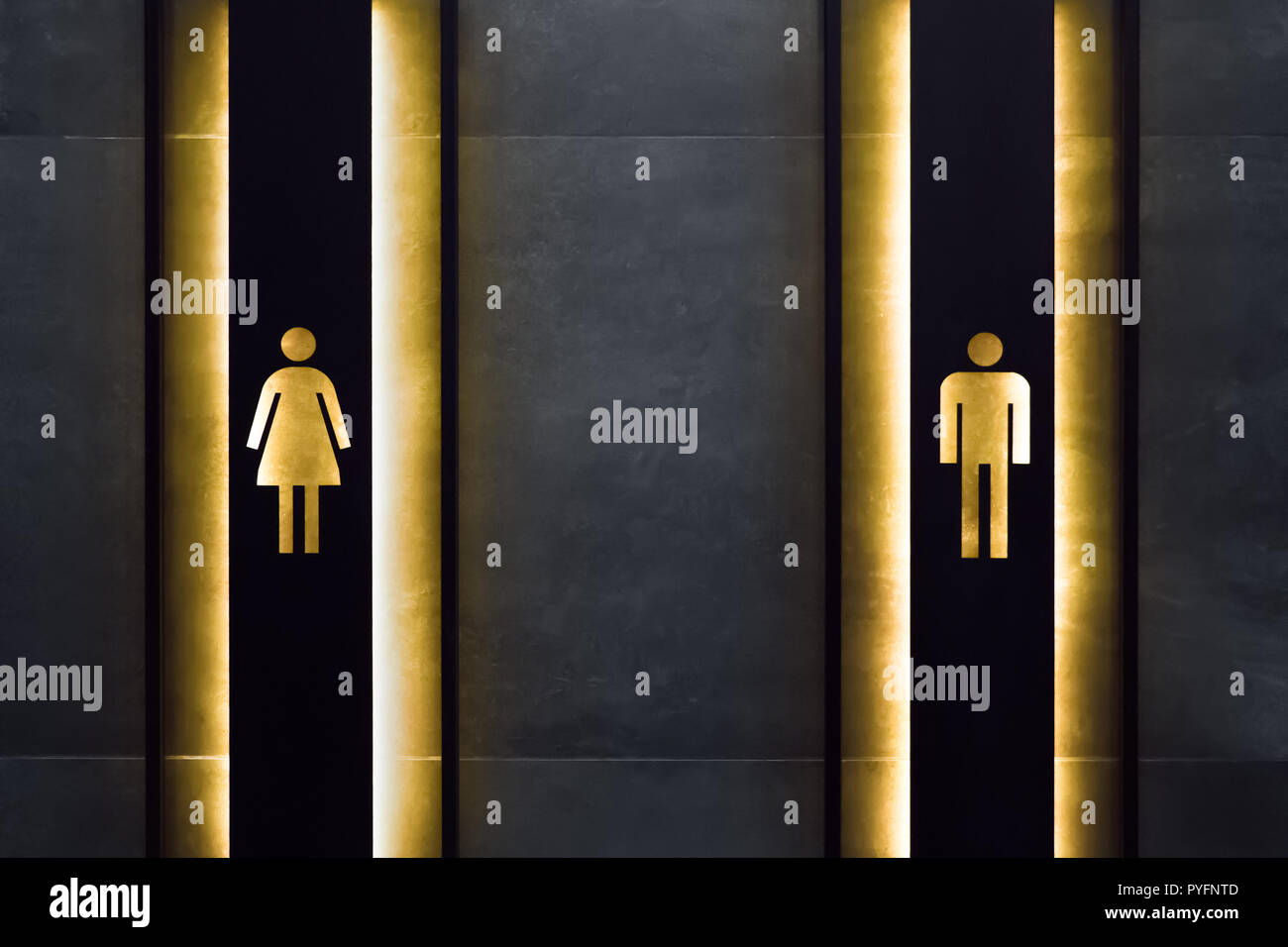 Toilettes hommes et femmes, signe. Signes de toilettes en place ...