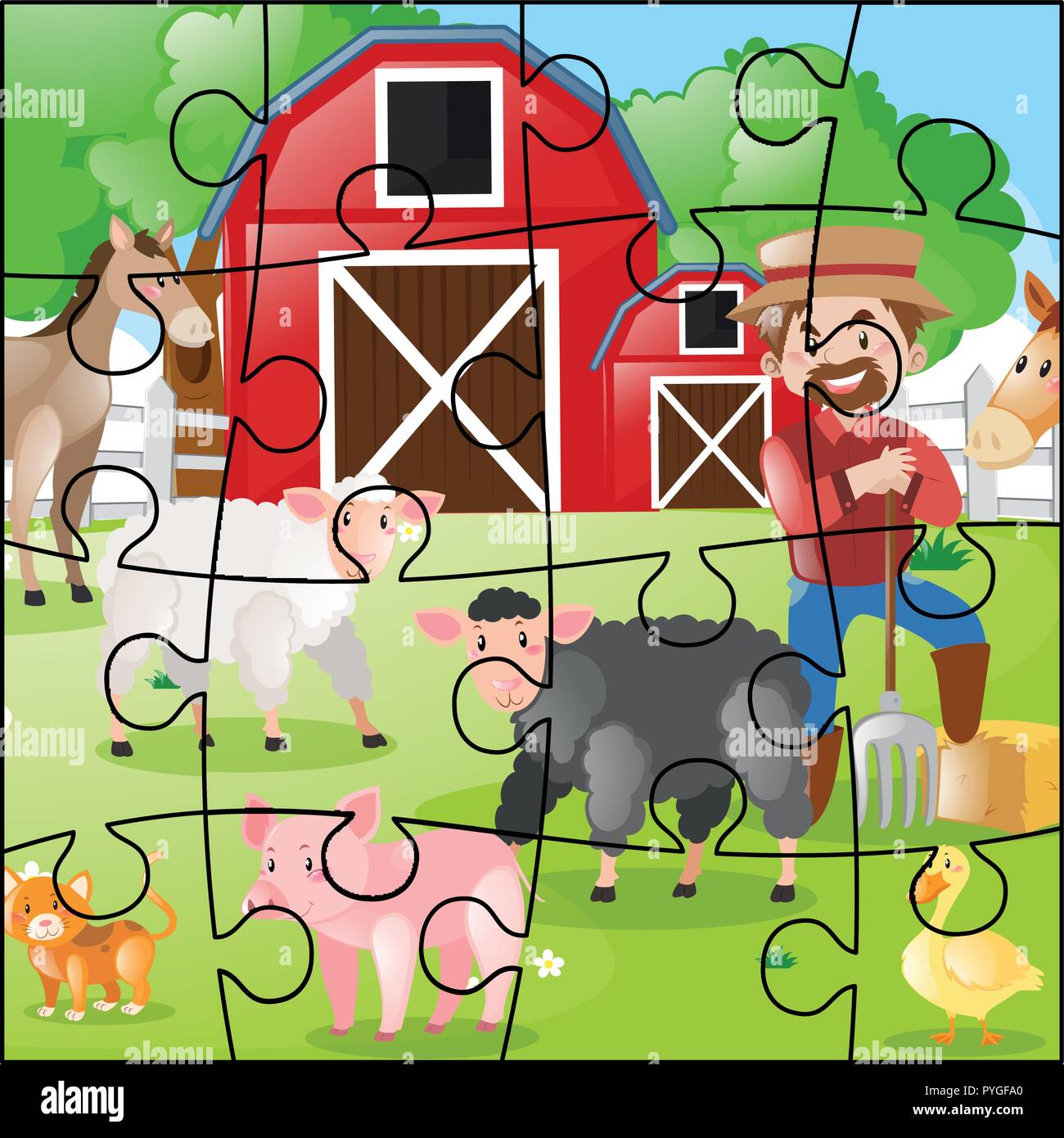 Mouton et fermier Banque d'images vectorielles - Alamy