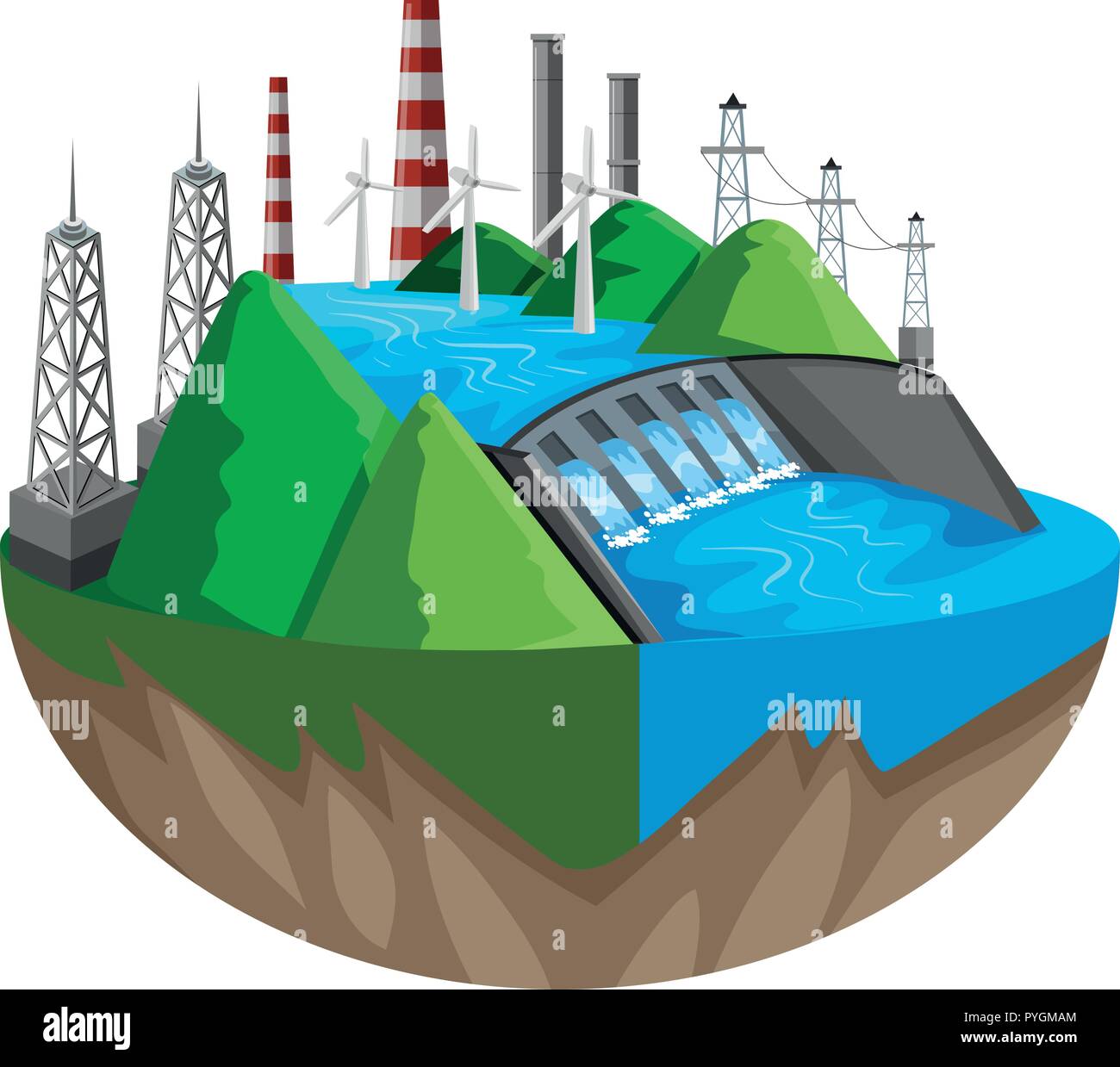 Barrage wall Banque d'images vectorielles - Alamy