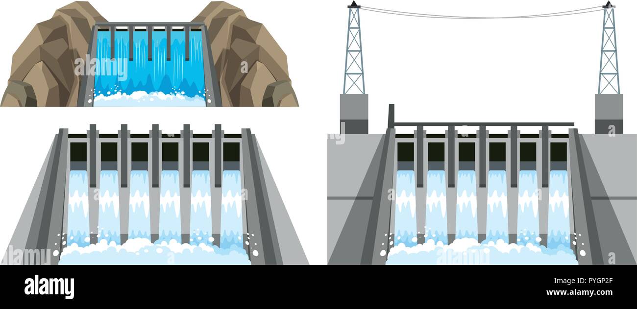 Différents modèles de barrage barrage illustration Image Vectorielle ...