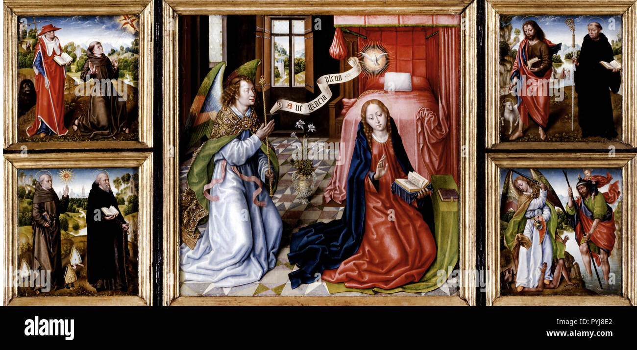 Maître de la Légende de sainte Ursule, triptyque de l'Annonciation ...