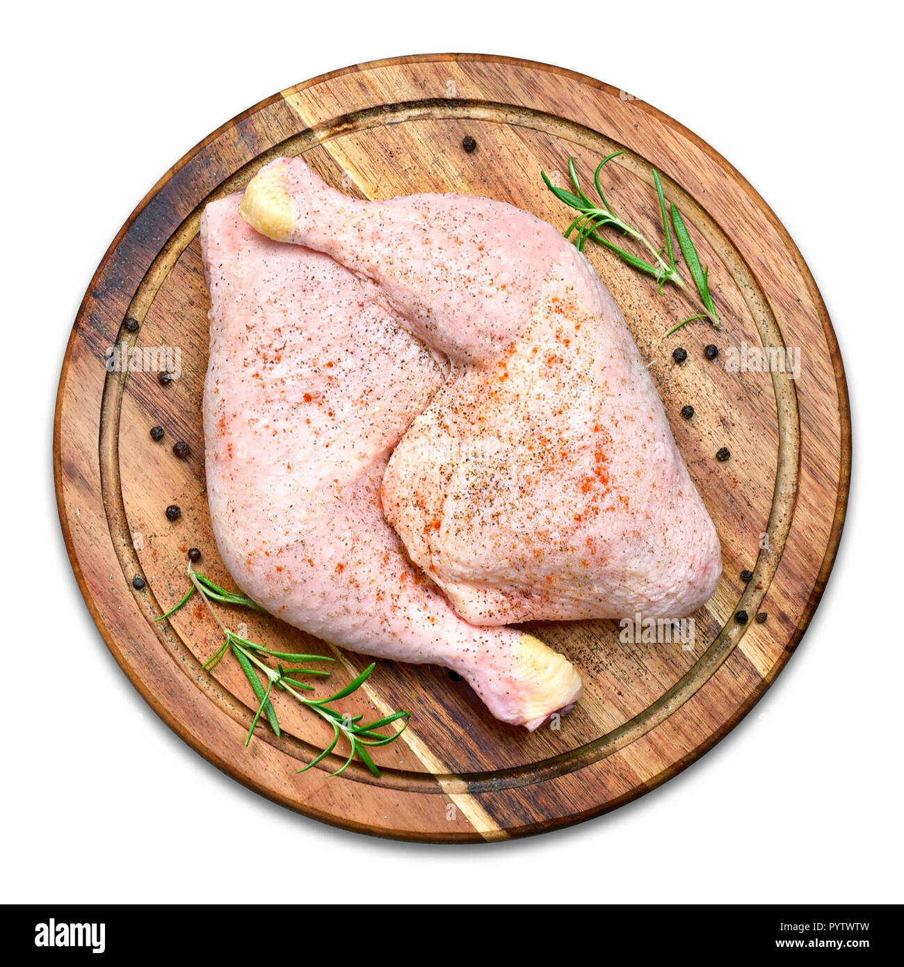 Poulet cru isolé sur fond blanc Banque de photographies et d’images à ...