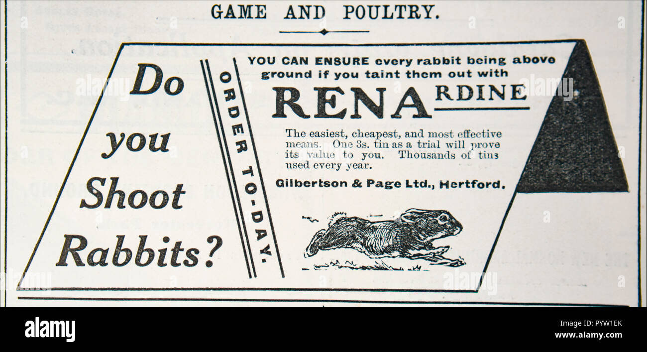 Une vieille publicité pour Renardine, un répulsif qui pourraient être ...