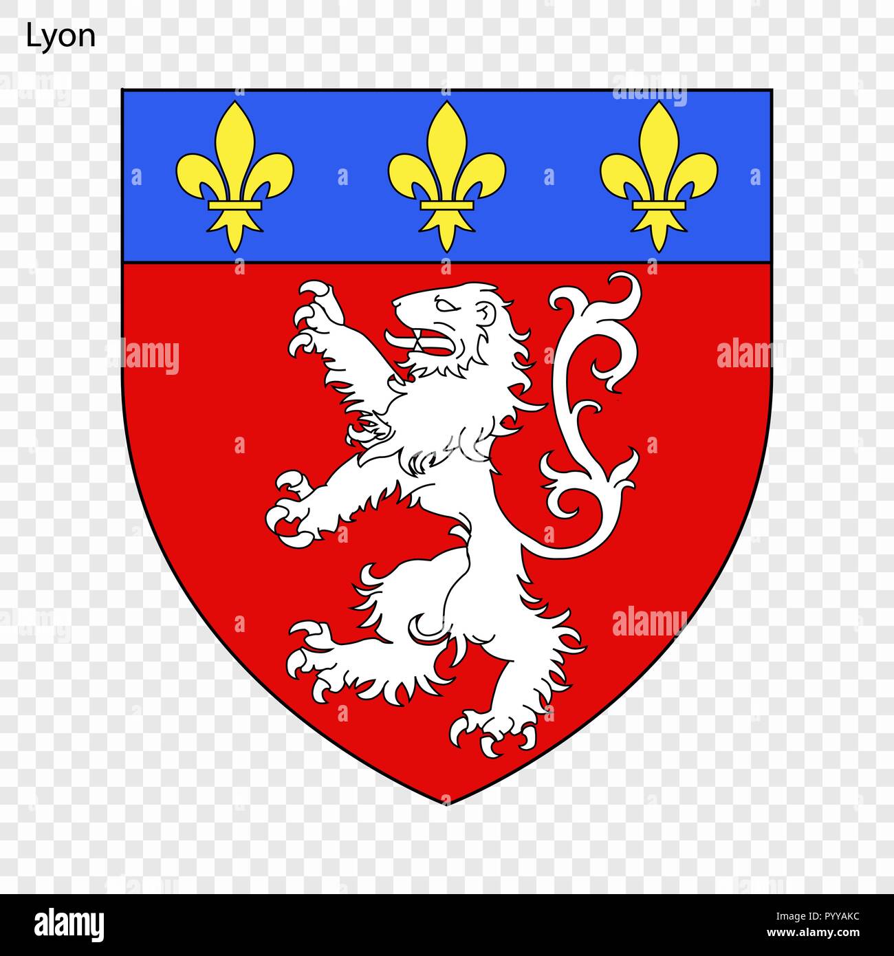 L'emblème de Lyon. Ville de France. Vector illustration Image ...