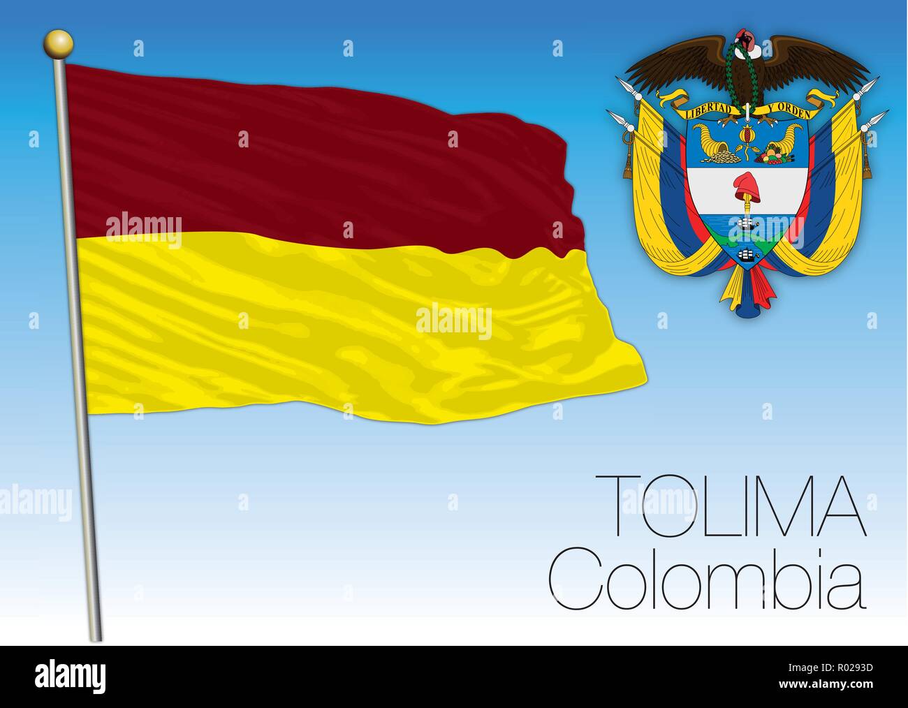 Drapeau régional de Tolima, Republica de Colombia, vector illustration ...