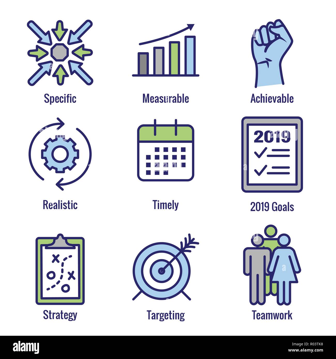 2019 smart goals vector vectors Banque de photographies et d’images à ...