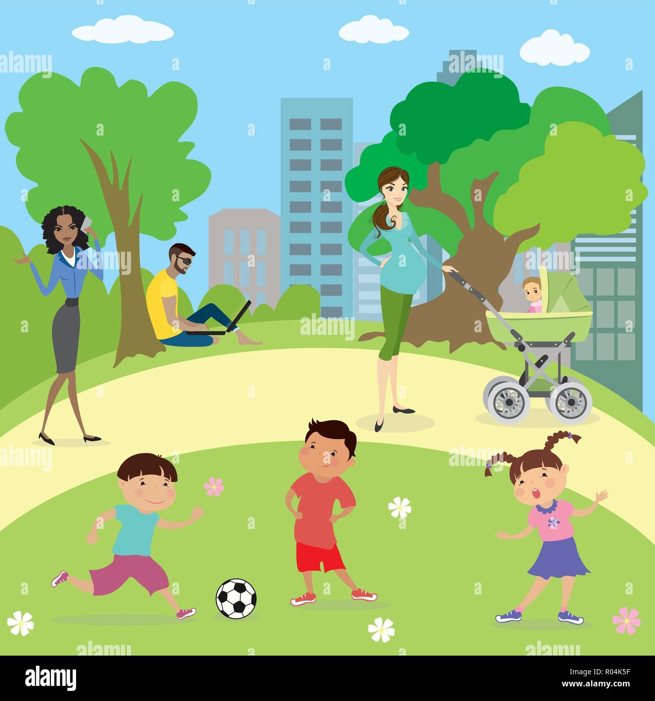 Parc de la jeunesse Banque d'images vectorielles - Alamy