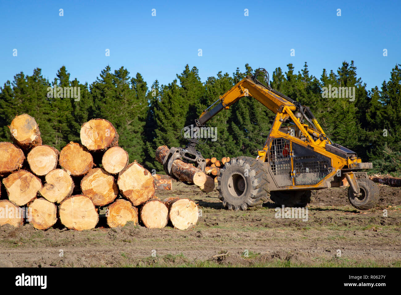 Journaux de machine jaunes Banque de photographies et d’images à haute ...