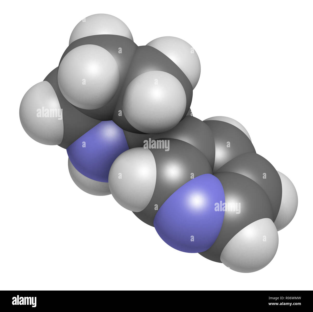 Nicotine 3d molecular model Banque d'images détourées - Alamy