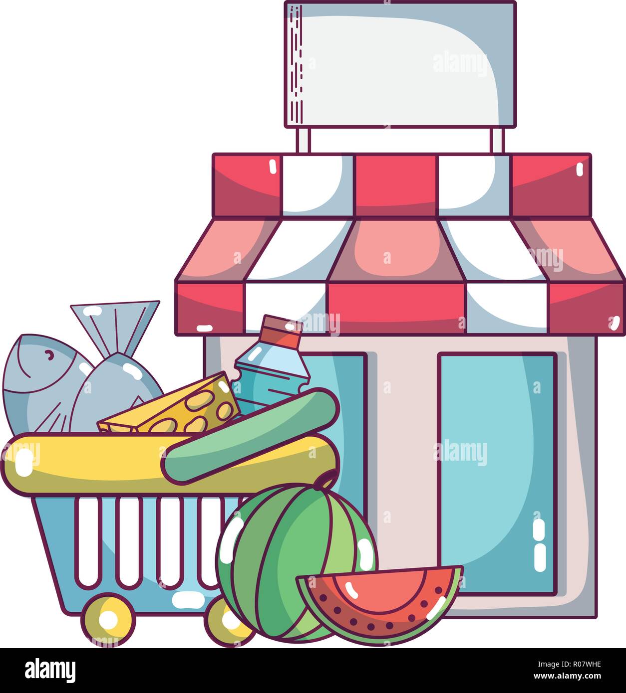 Les produits d'épicerie supermarché cartoon Image Vectorielle Stock - Alamy