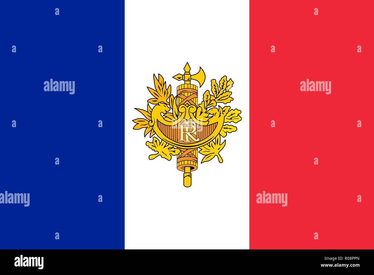 Drapeau original de la France avec le blason Image Vectorielle Stock ...