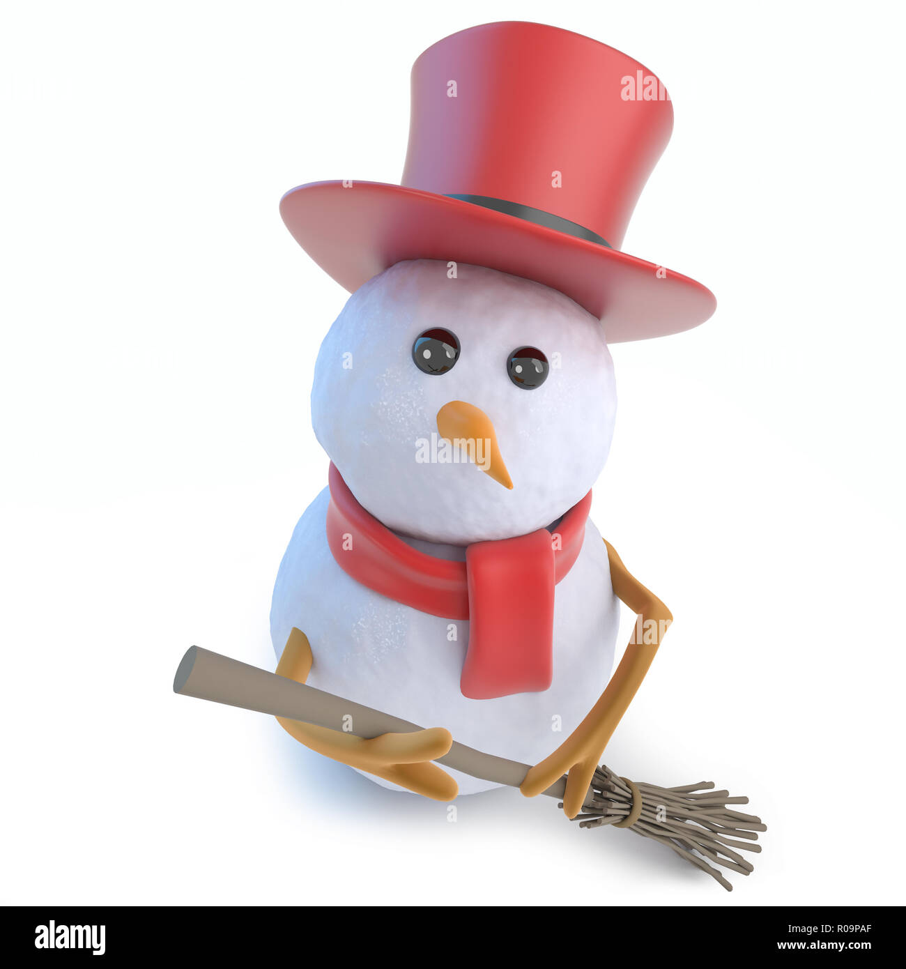 Balayer la neige avec un balai Banque de photographies et d’images à ...