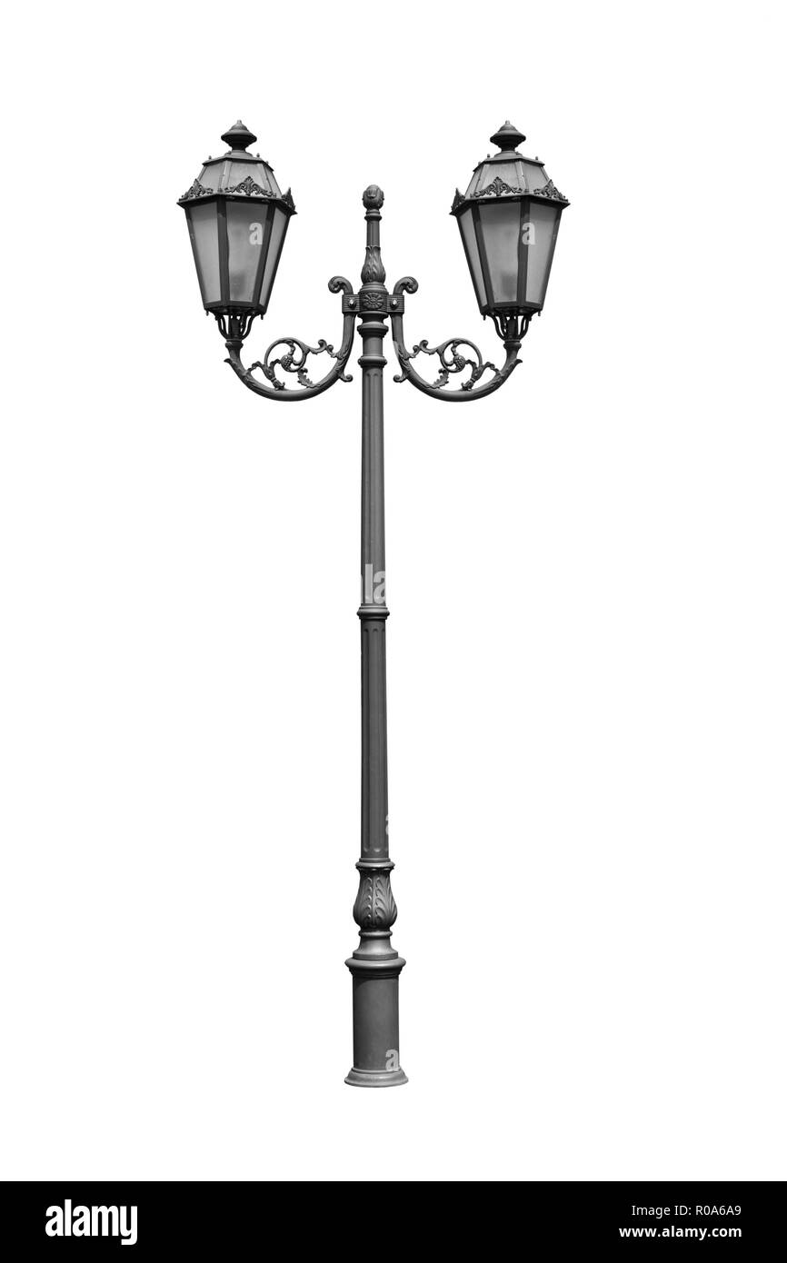Lampadaire de rue Banque d'images noir et blanc - Alamy