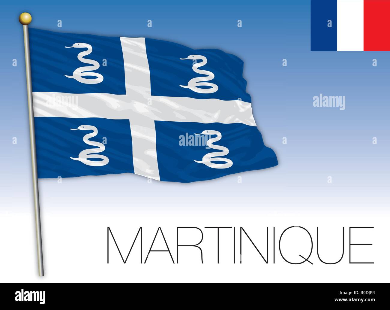 Agitant le drapeau de la martinique Banque d'images vectorielles - Alamy