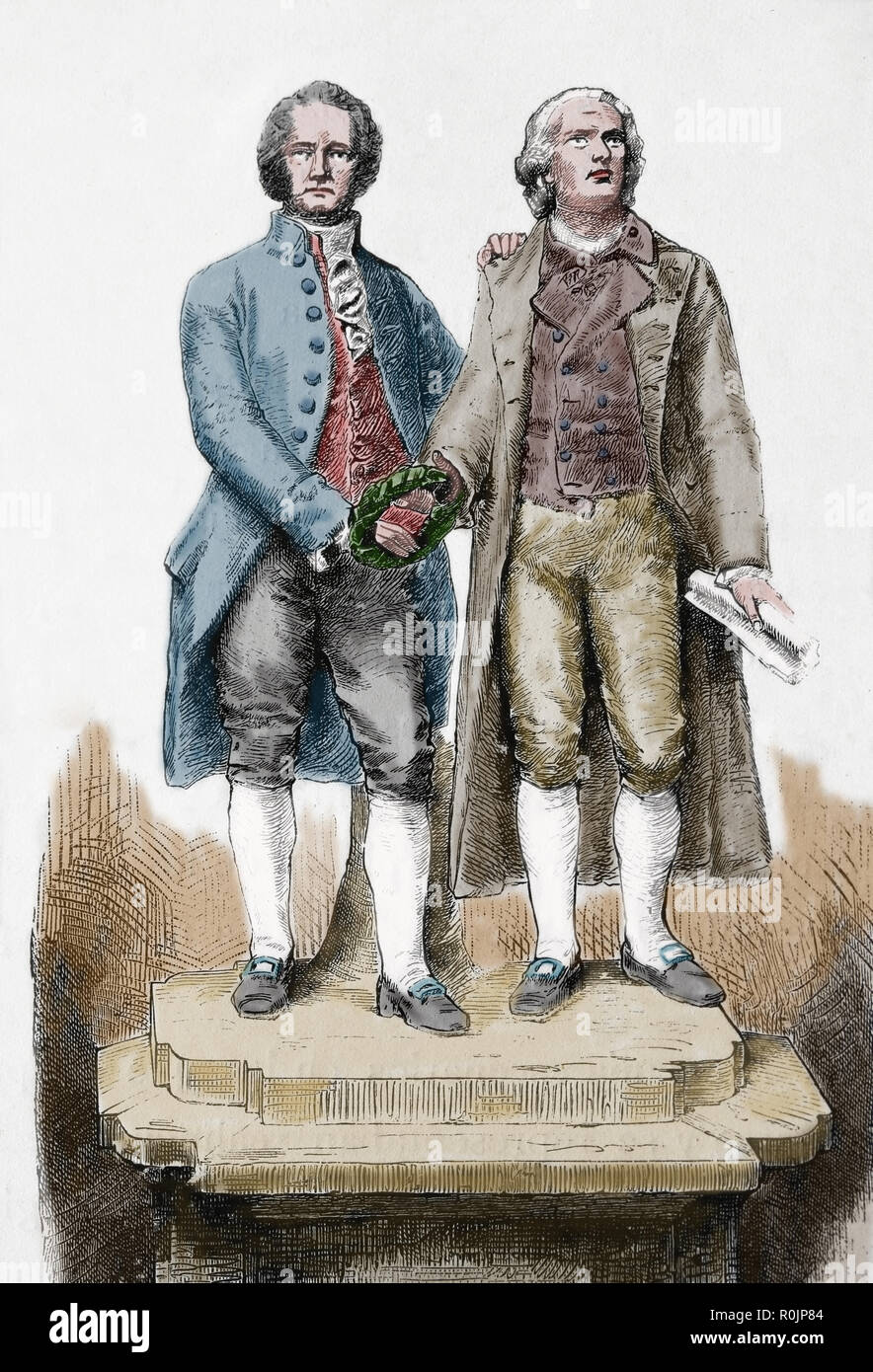 Le classicisme de Weimar. Goethe-Schiller Monument, 1857, Weimar. L ...