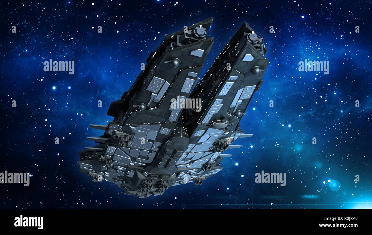Vaisseau spatial dans l'Univers, d'un engin spatial volant dans l ...