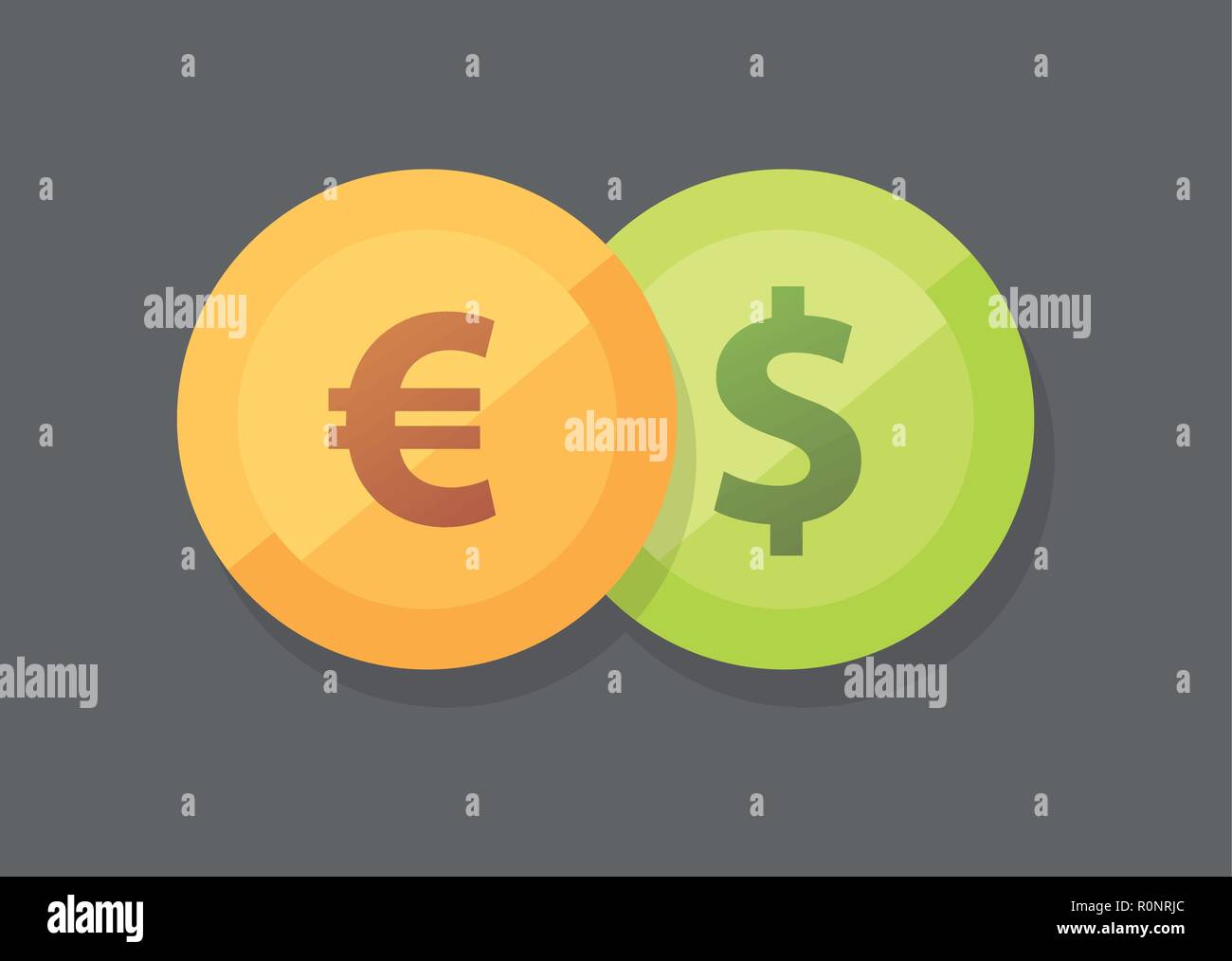 Dollar et euro symbole de la monnaie euro dollar Banque d'images ...