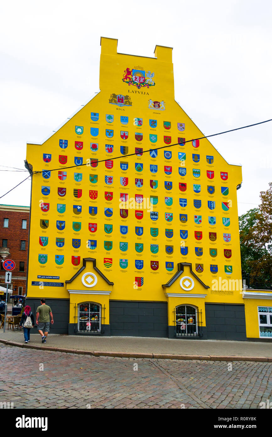 Riga, capitale de la Lettonie, Jacob's Barracks à Old Riga illustré ...