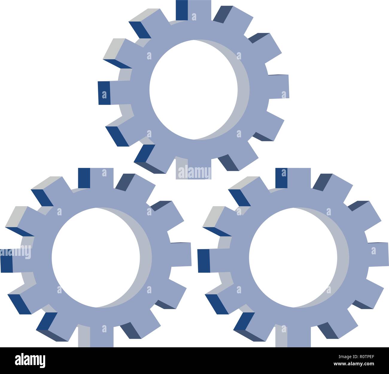 Trois engrenages sur fond blanc vector illustration Image Vectorielle ...