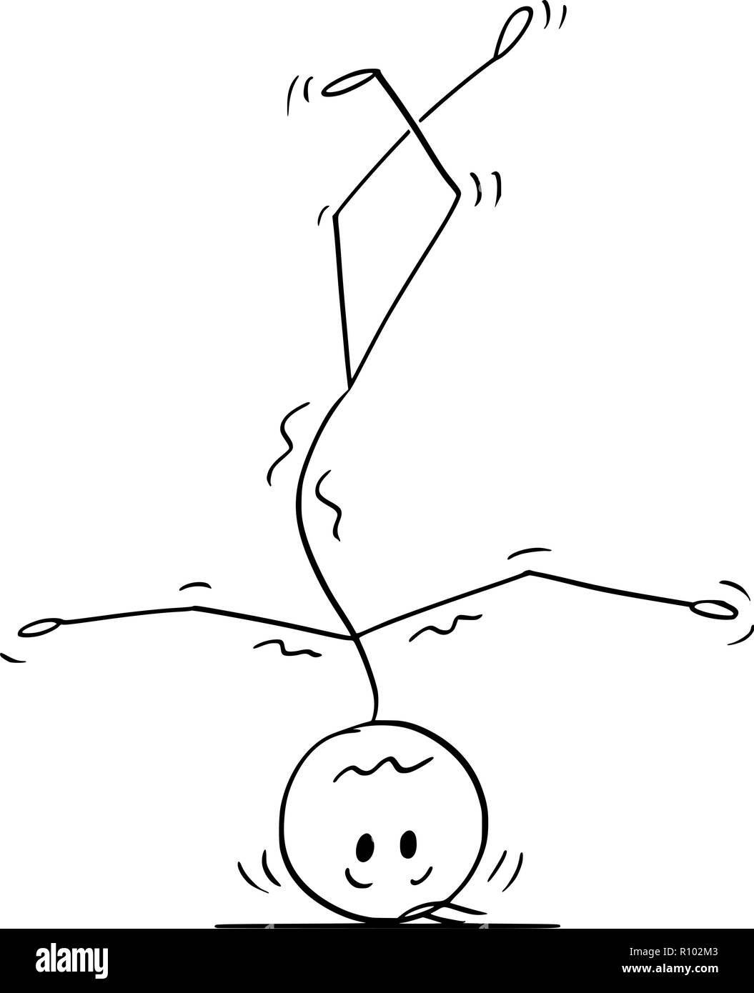 Caricature dessin illustration conceptuelle de stick man doing ...