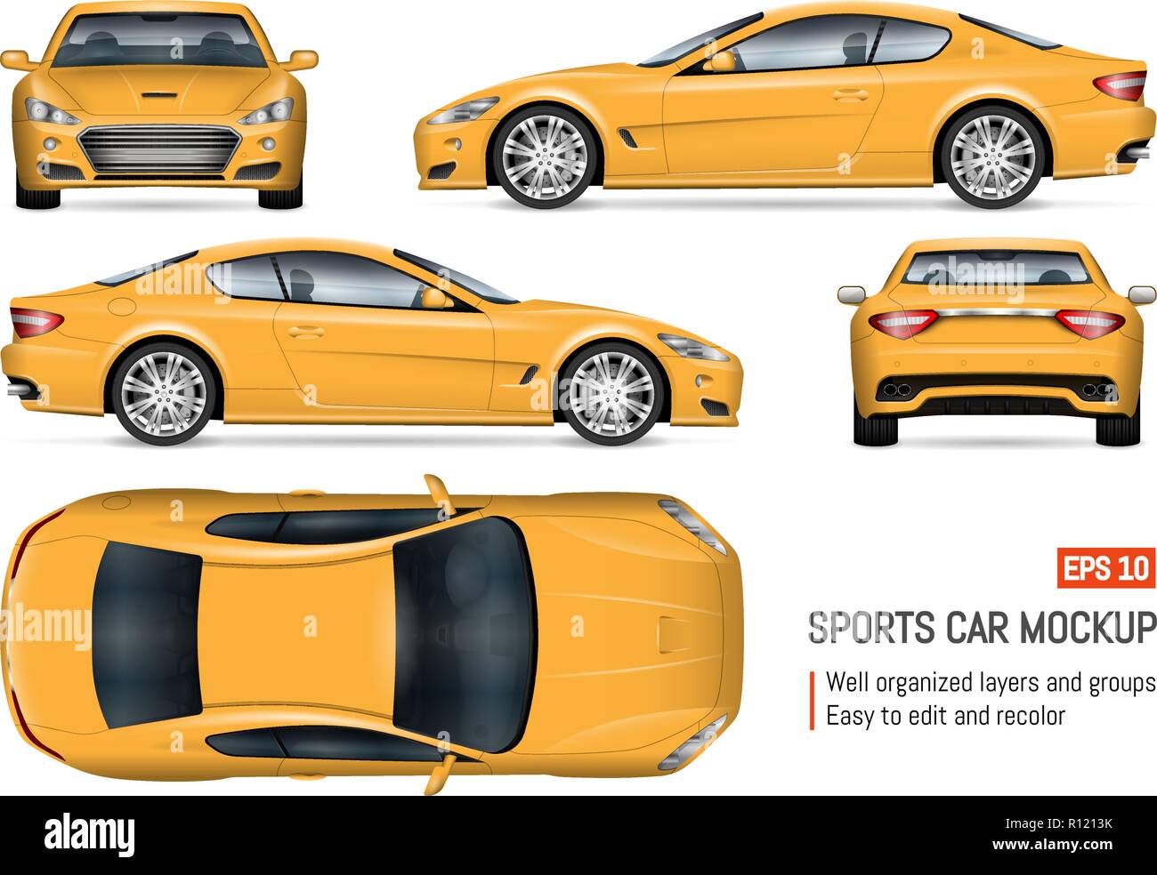 Maquette voiture vector sur fond blanc pour véhicule de marque, l ...