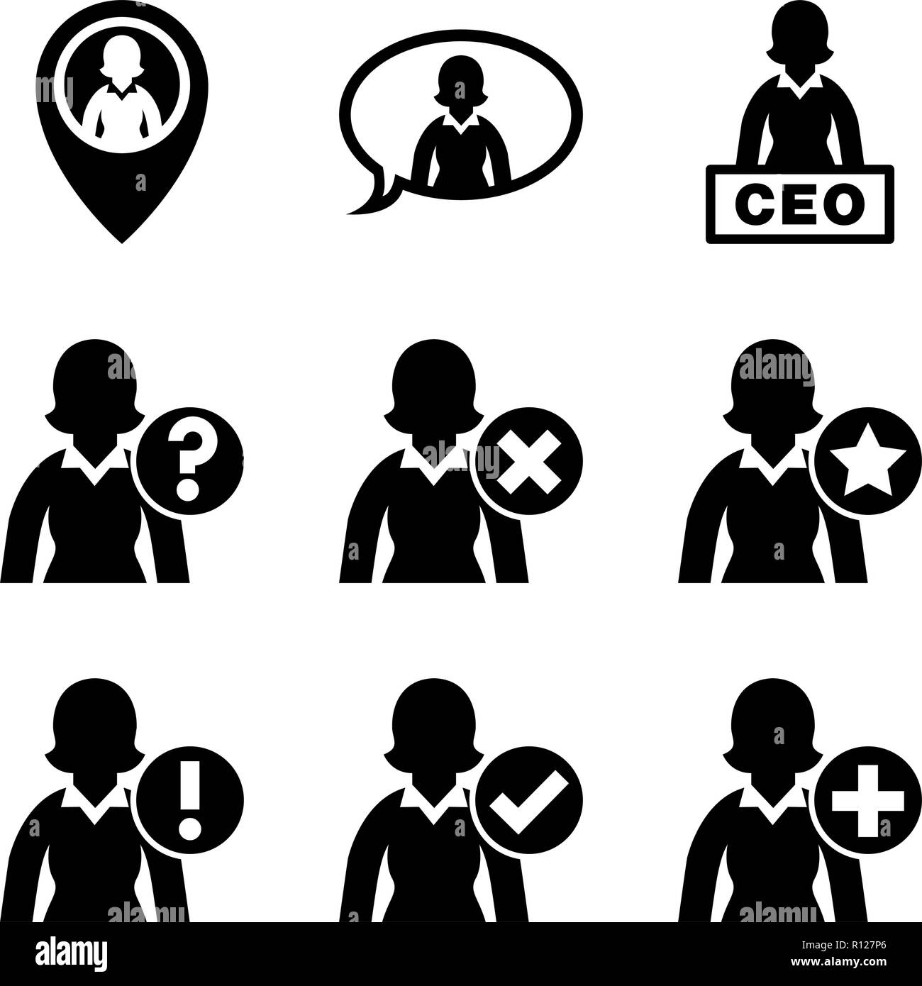 Business executive woman icon vector Banque de photographies et d ...